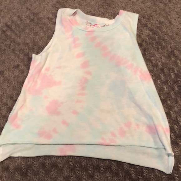 Shirts & Tops | So Nikki Blue Pink And White Tie Dye Muscle Tee | Poshmark